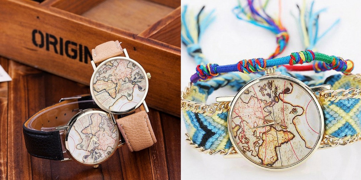 4 Wanderlust-Inspired World Map Watches Under $30 You Need In Your Life